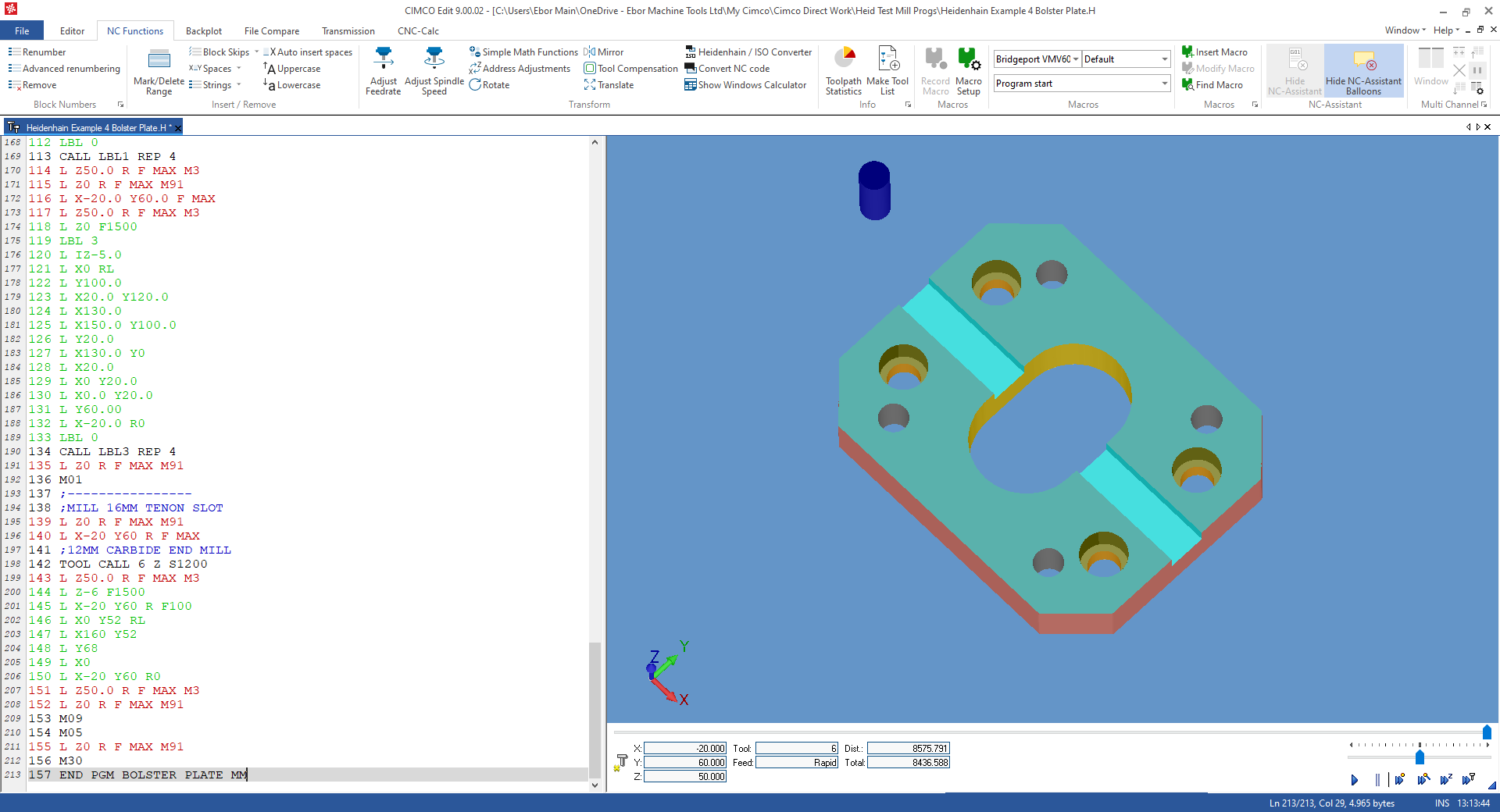 Beispiel 3: Lochplatte (Bolster plate)
