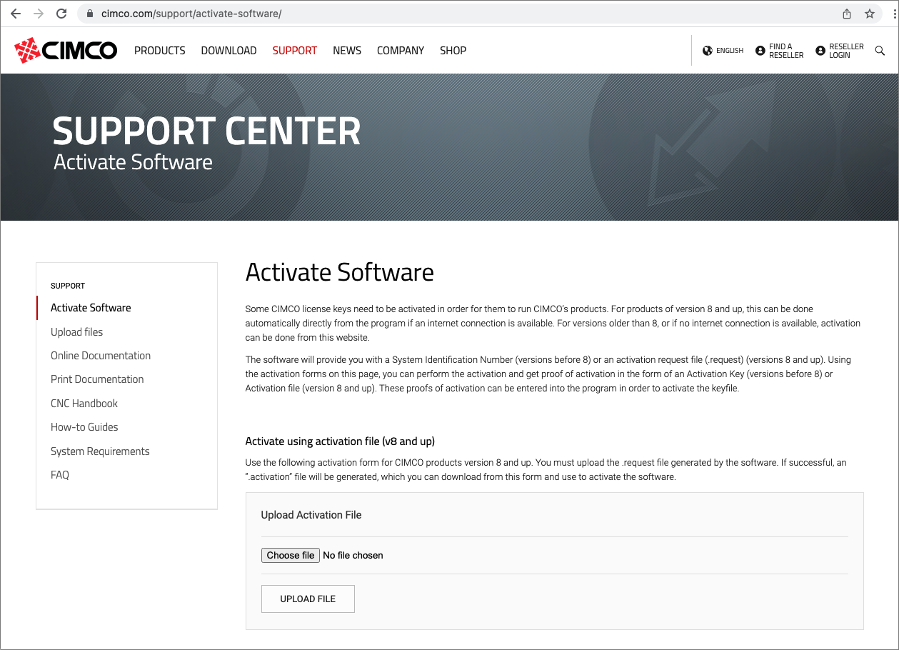 CIMCO Software Activation