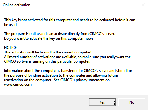 CIMCO Software Activation