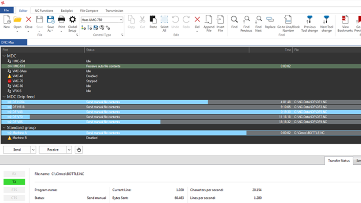 CIMCO DNC-Max | Wired & wireless DNC software for CNCs, robots, PLCs ...